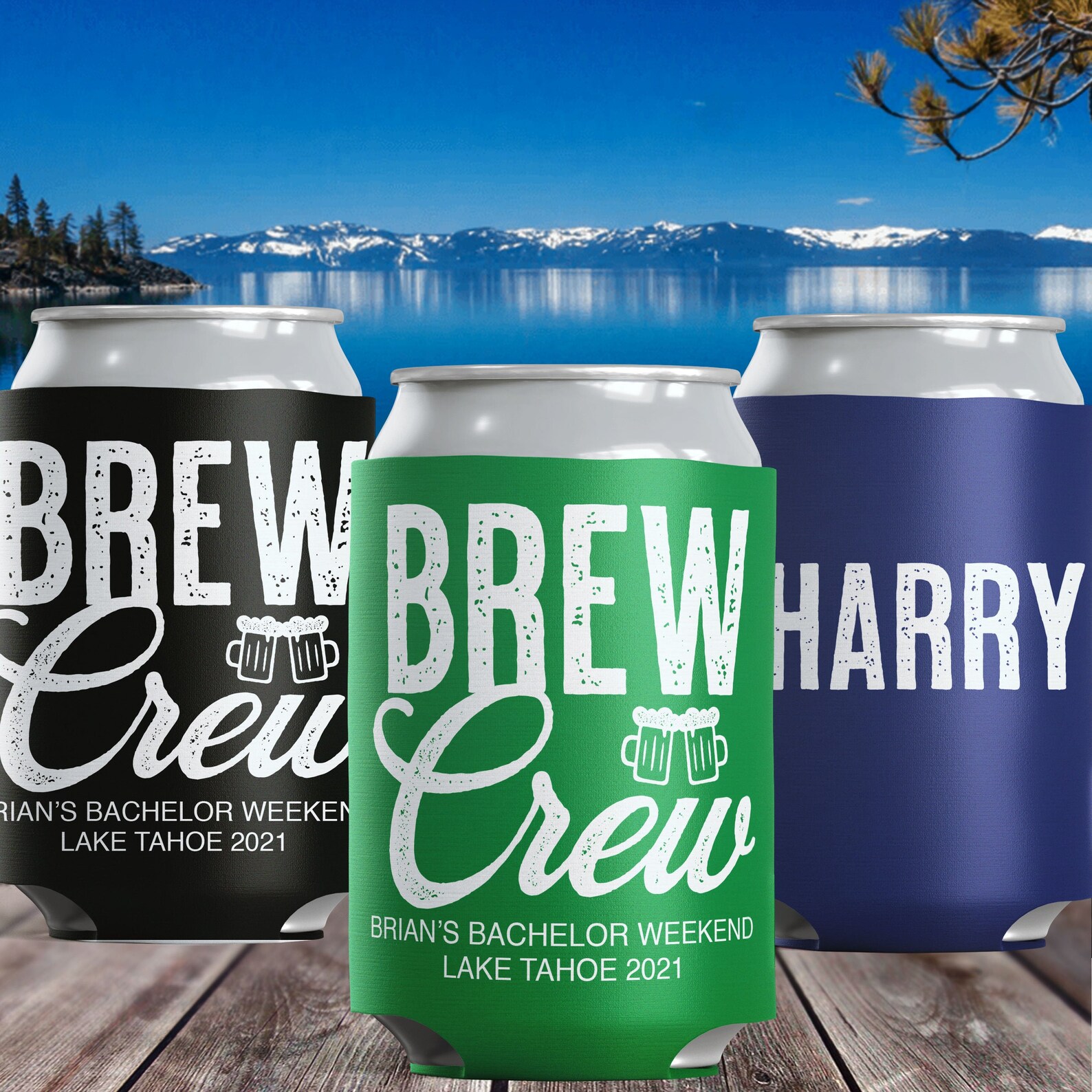 Custom Bachelor Party Can Coolers Beer Brew Crew Beer Birthday | Etsy