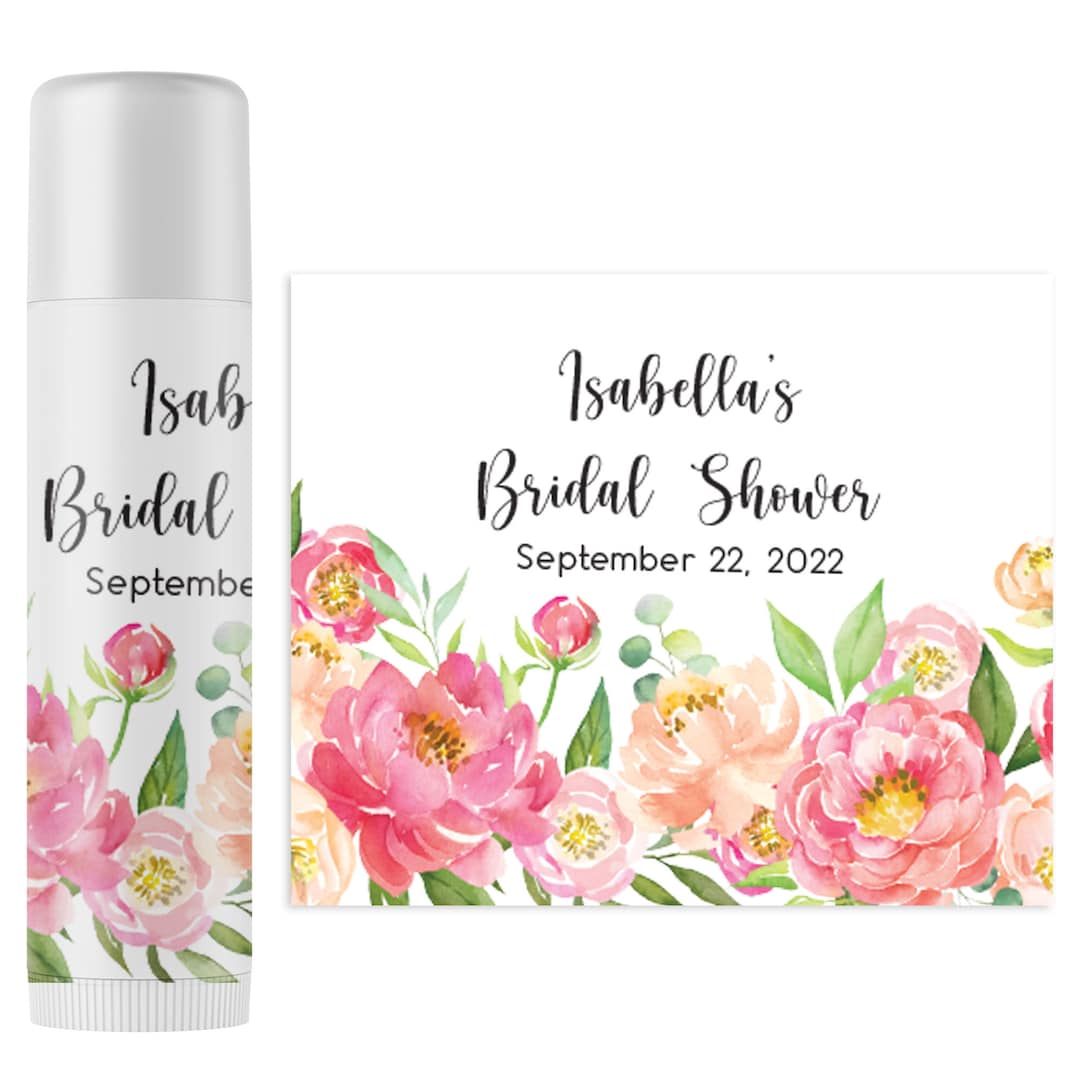 Custom Lip Balm Labels for Spring Bridal Shower, Bulk Bridal Shower ...