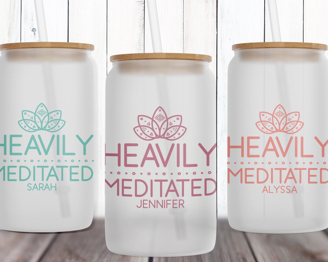 Custom Tumblers for Iced Coffee, Yoga Teacher Gift, Personalized Glass ...