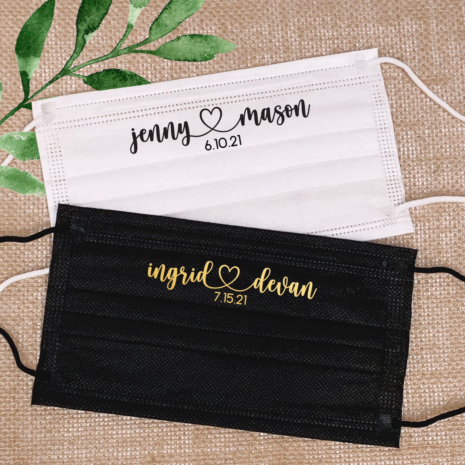 Custom Wedding Guest Masks Bulk Disposable Face Masks - Etsy