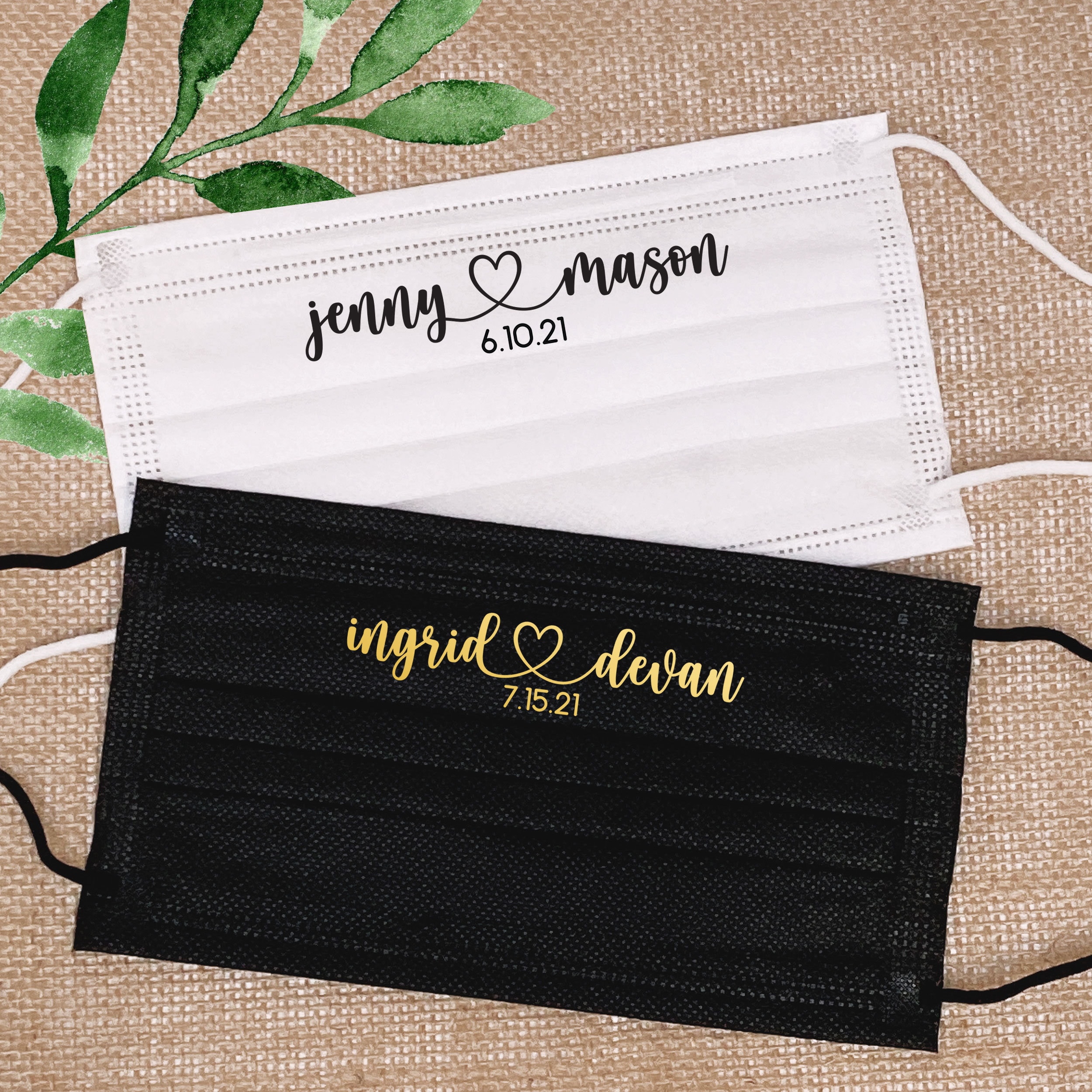 Custom Wedding Guest Masks Bulk Disposable Face Masks | Etsy