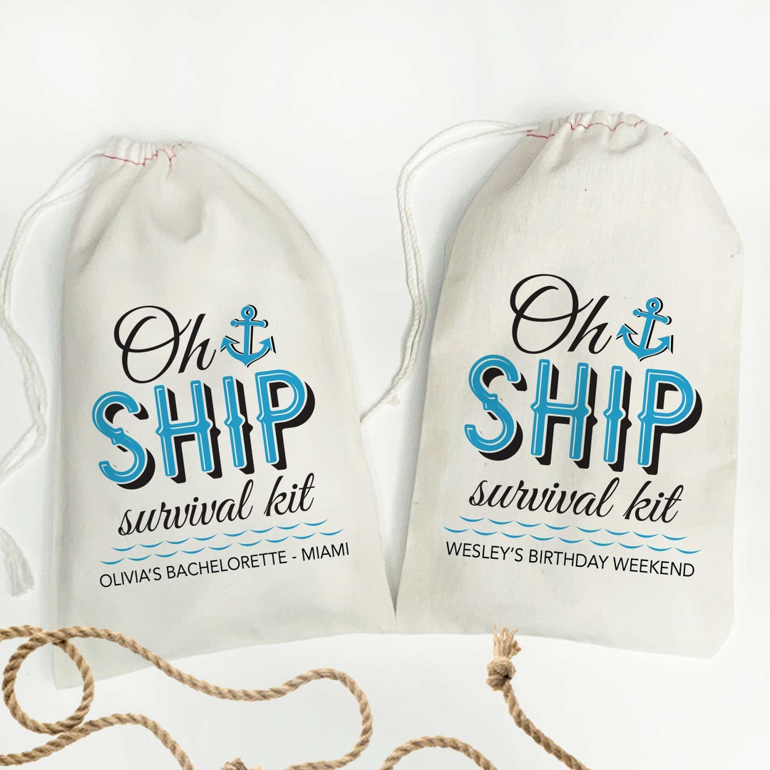 Oh Ship Hangover Survival Recovery Kit Bag - Nautical Birthday - Etsy