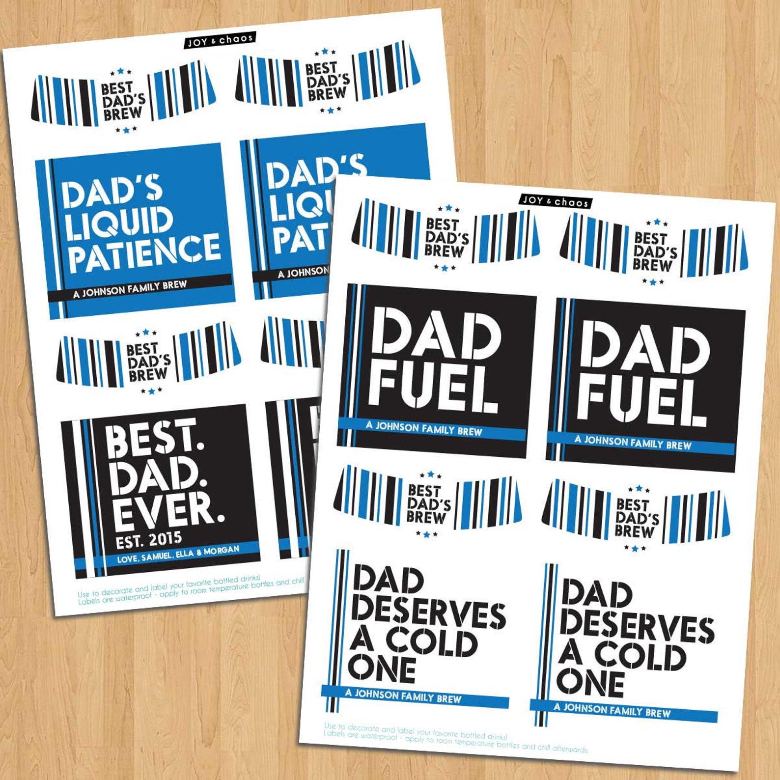 Personalized Dad Beer Labels Father's Day Gift | Best Dad Ever Beer ...