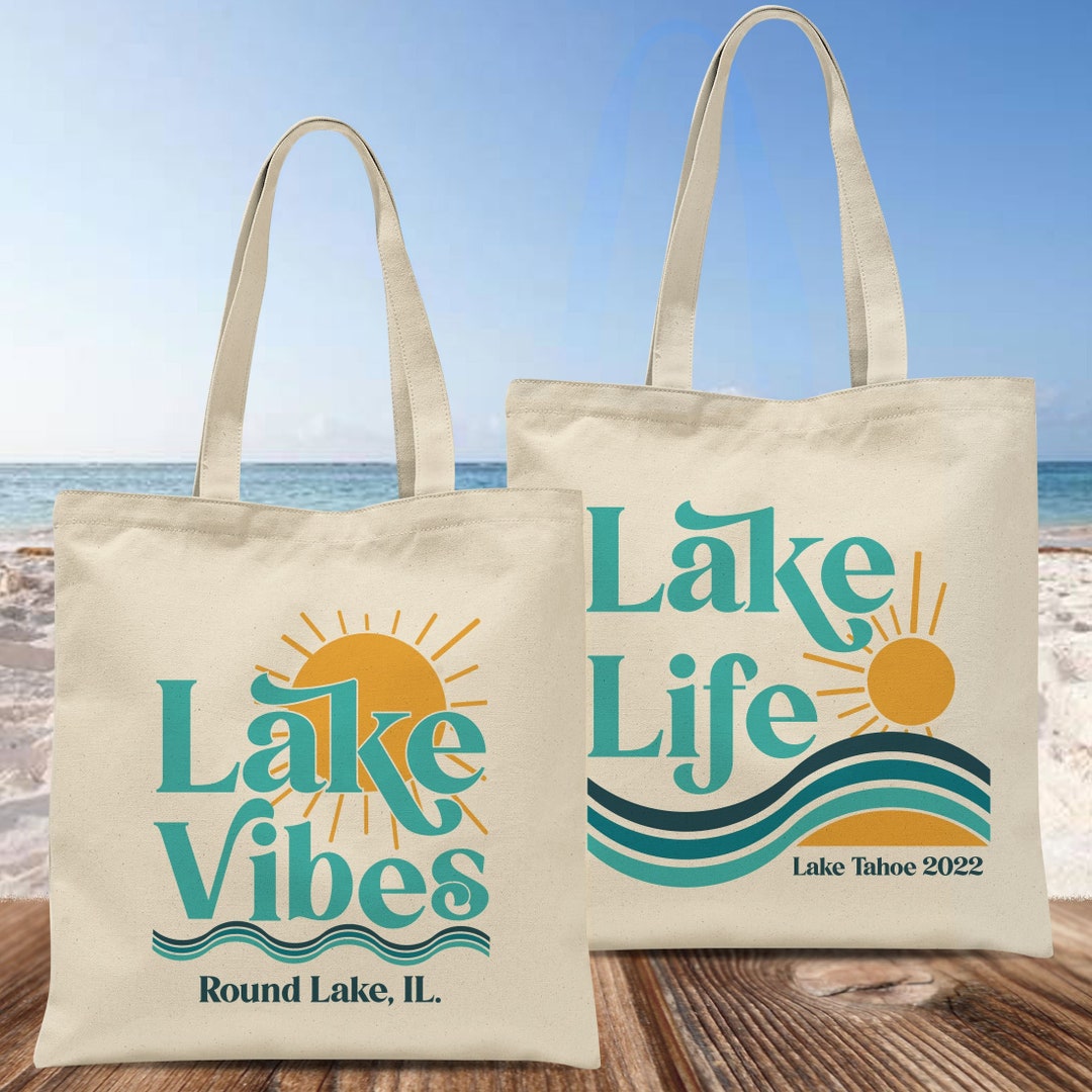 Lake Trip Gifts - Custom Lake Tote Bags - Lake Bachelorette Party Bags ...