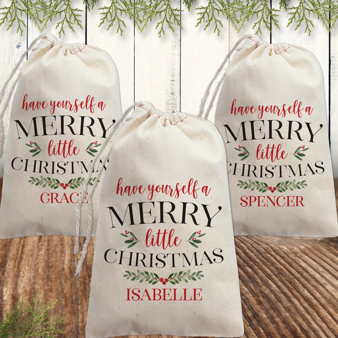 Holiday Gift Bags, Christmas Party Favor Bags, Personalized Christmas ...