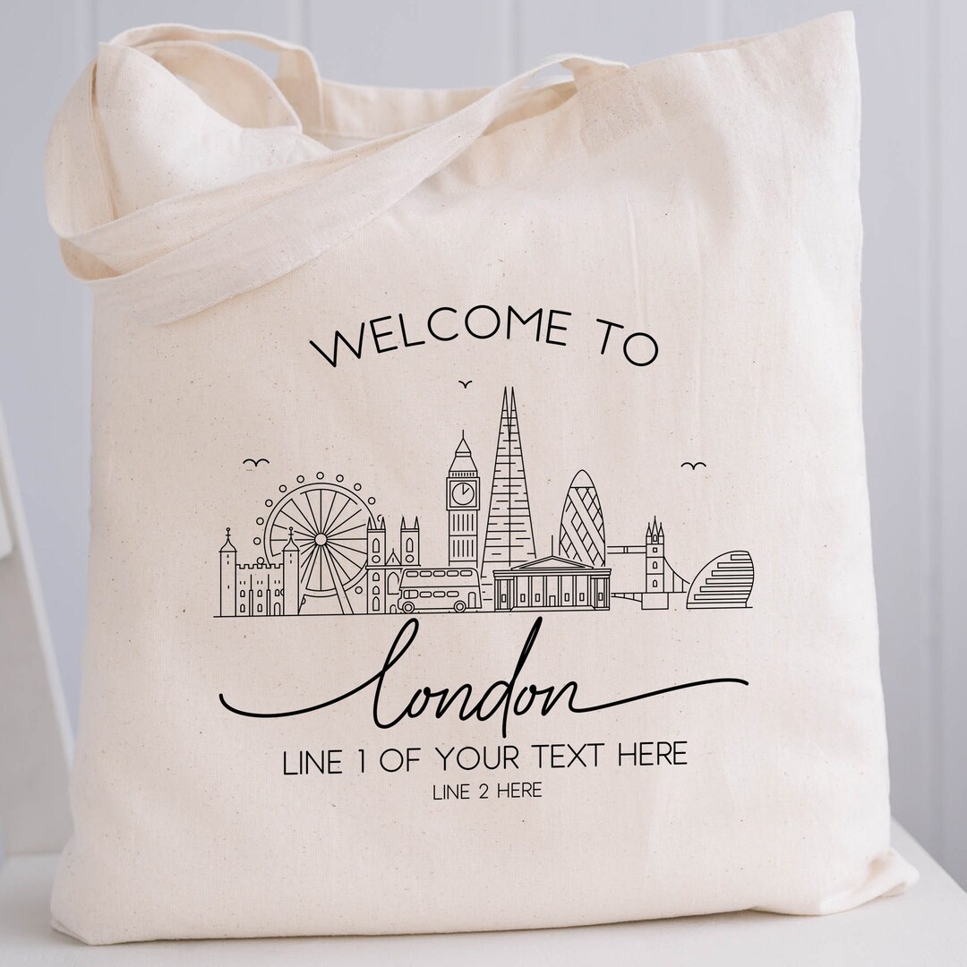London Wedding Welcome Tote Bag - London Wedding Favors - London ...