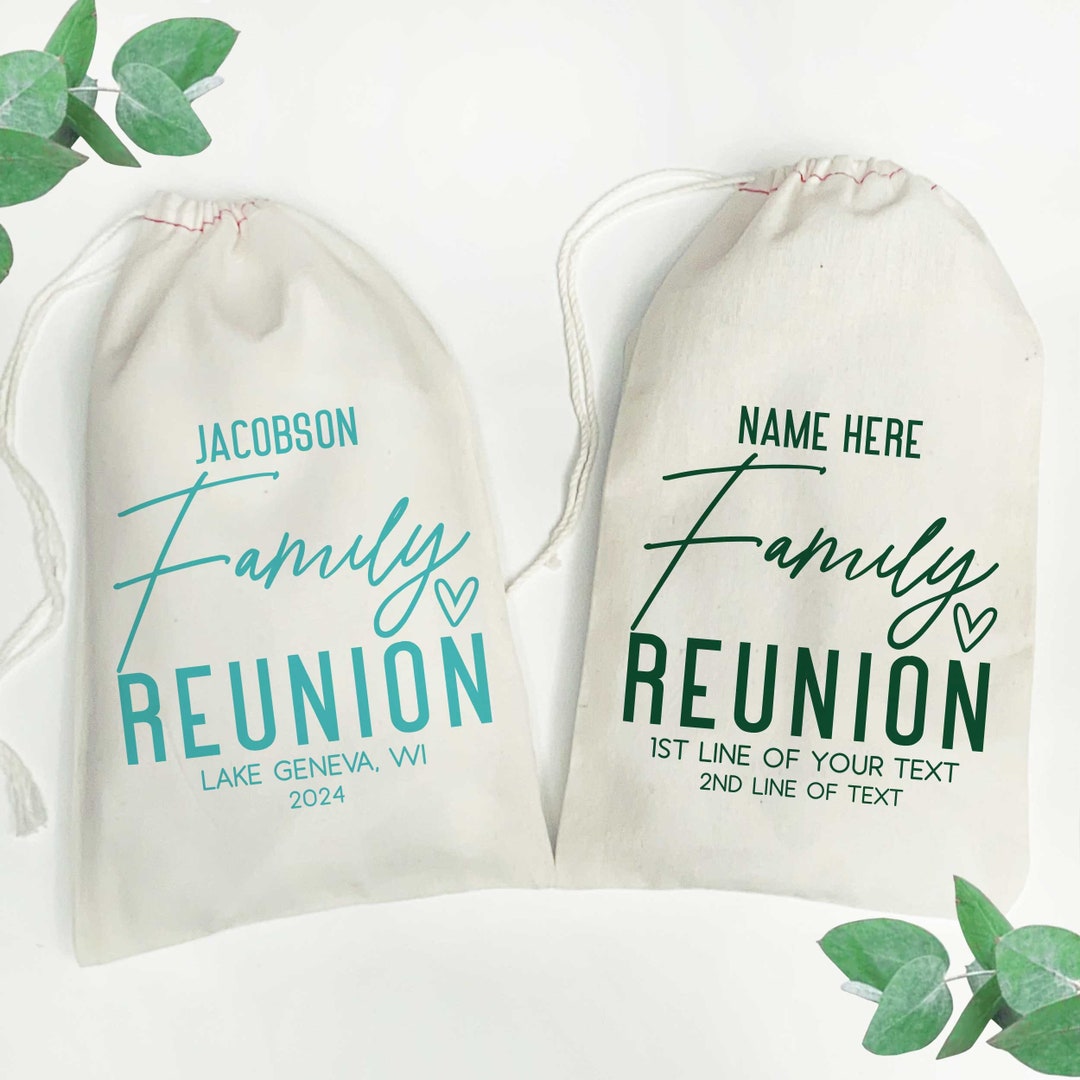 Family Reunion Bags - Personalized Reunion Favor Bags - Family Reunion ...