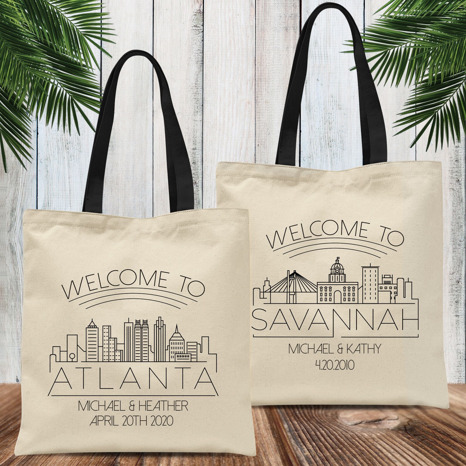 Nashville Wedding Tote Bags Memphis Tennessee Welcome Bags - Etsy