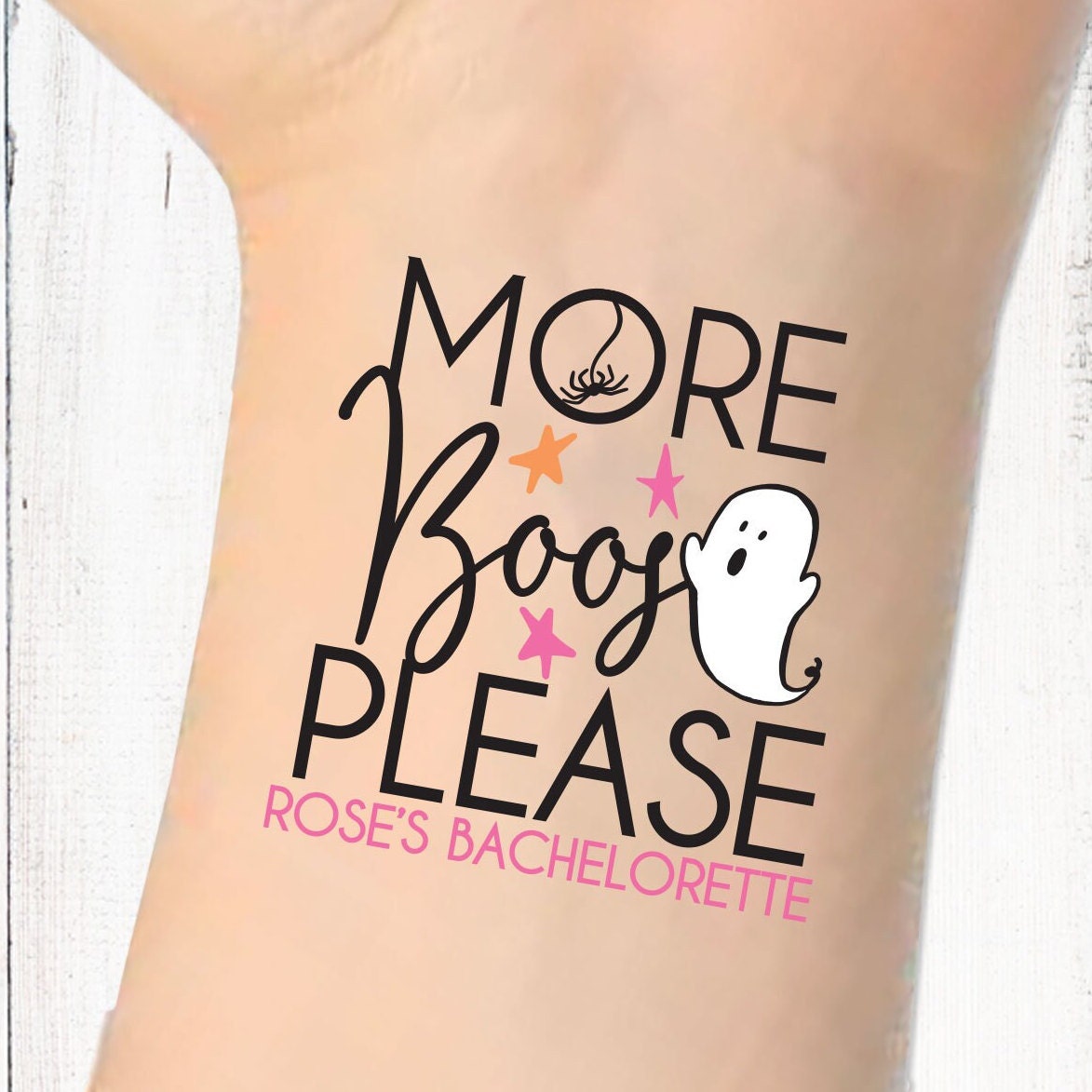 Halloween Bachelorette Tattoos Boos and Booze Spooky - Etsy