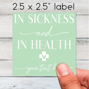 In Sickness & in Health Labels + Bags for Wedding, Personalized Bag ...