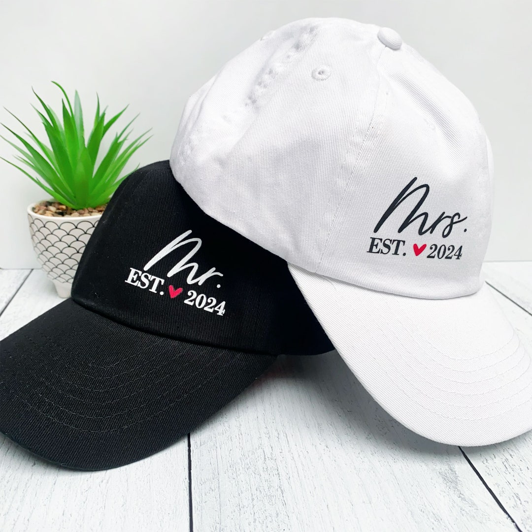 Mr and Mrs Honeymoon Hats With Year Established | His and Hers Just ...