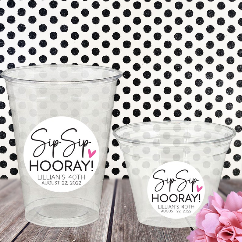 Custom Cup Stickers for Modern Wedding Engagement Party | Etsy