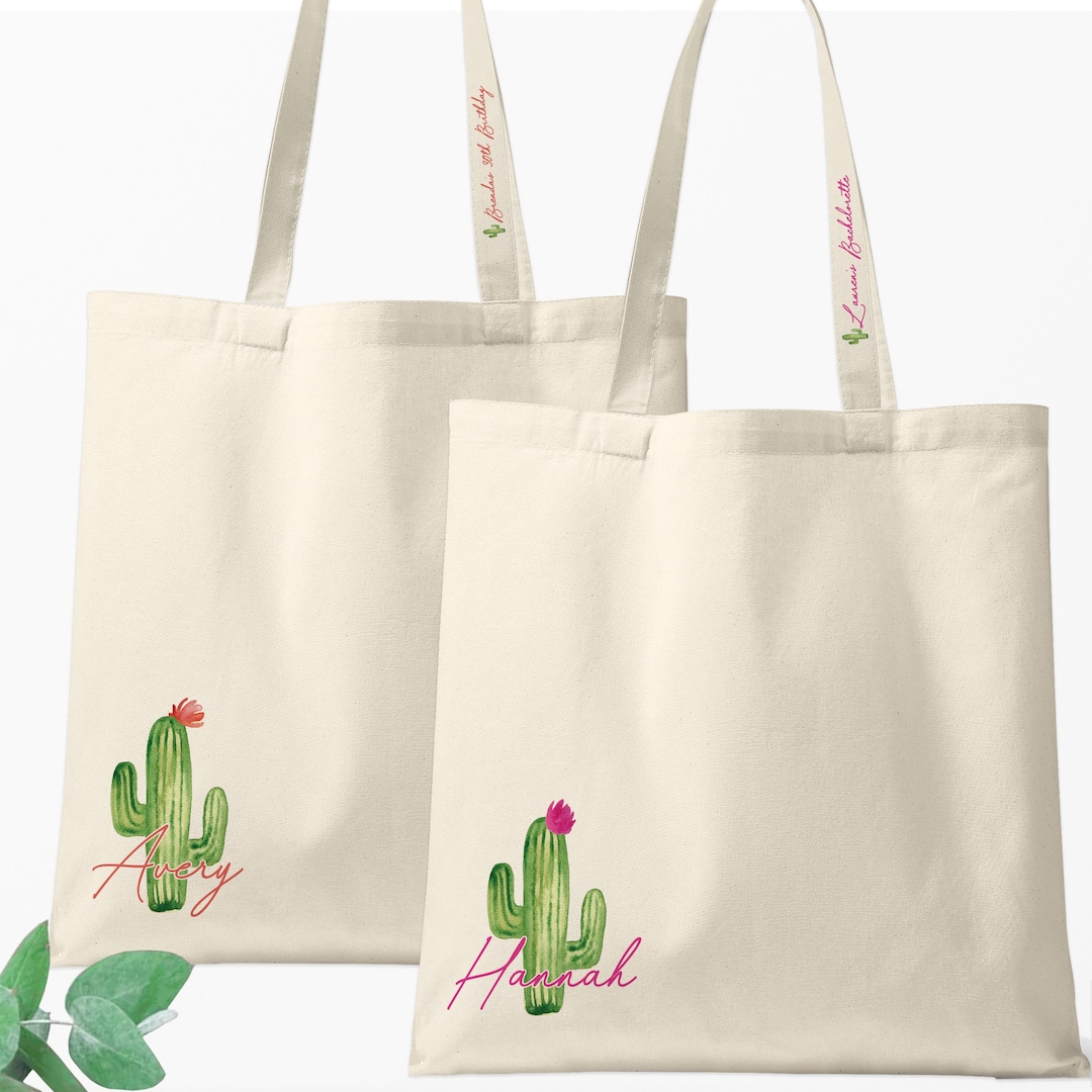 Personalized Cactus Tote Bag | Custom Desert Bachelorette or Birthday ...