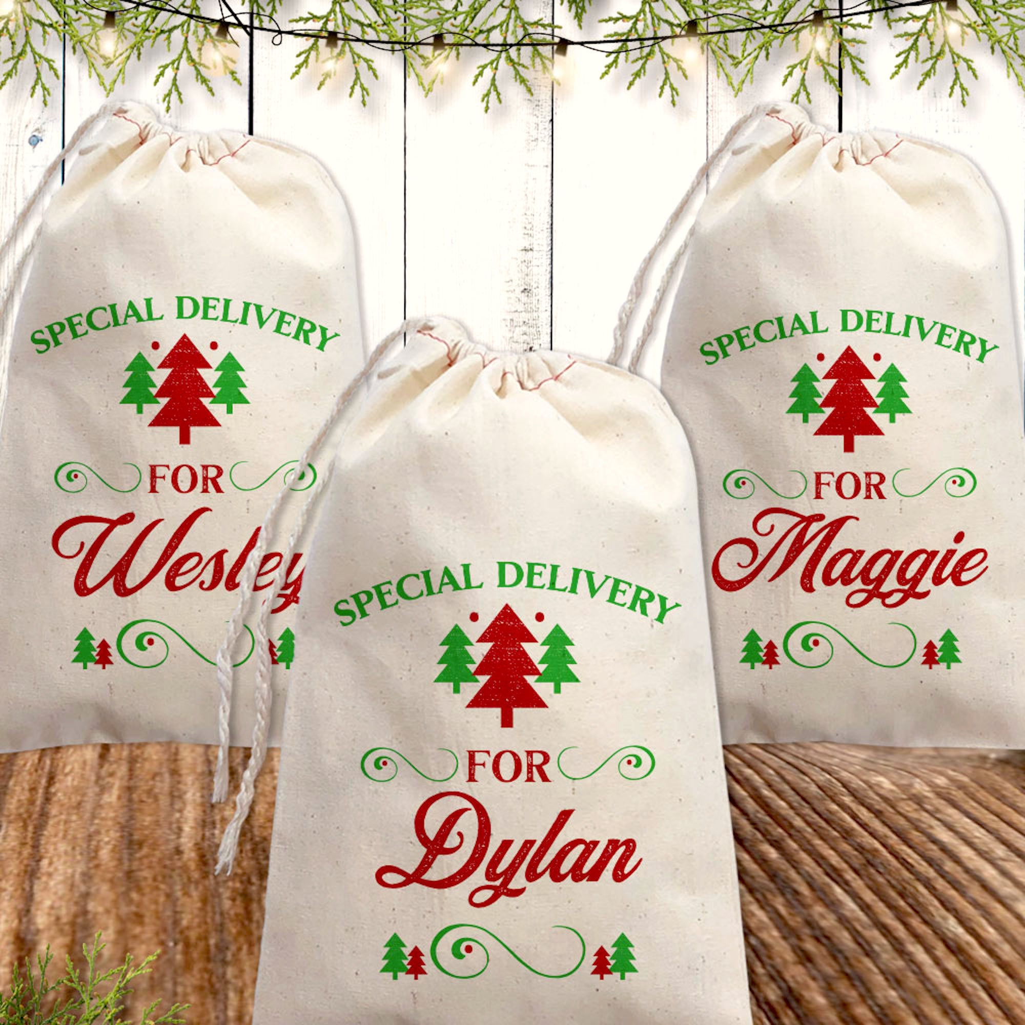 Christmas Gift Bags Personalized From Santa Gift Bags, Holiday Favor ...