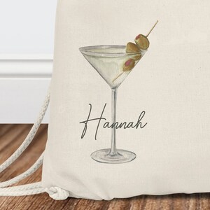 Martini Tote Bags With Name - Dirty Martini Custom Cocktail Bags ...