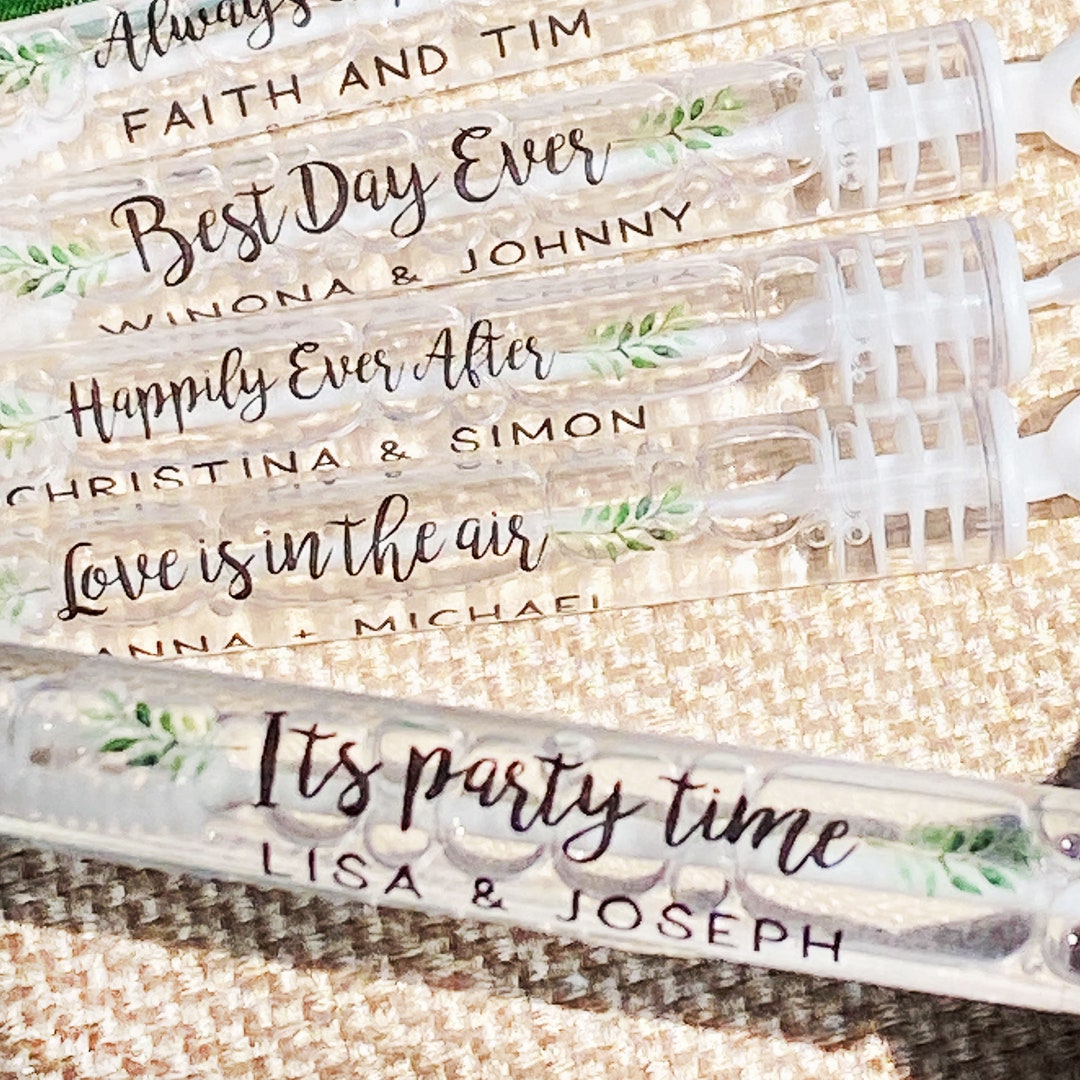 Personalized Wedding Bubble Labels for Reception Send-off - Custom ...