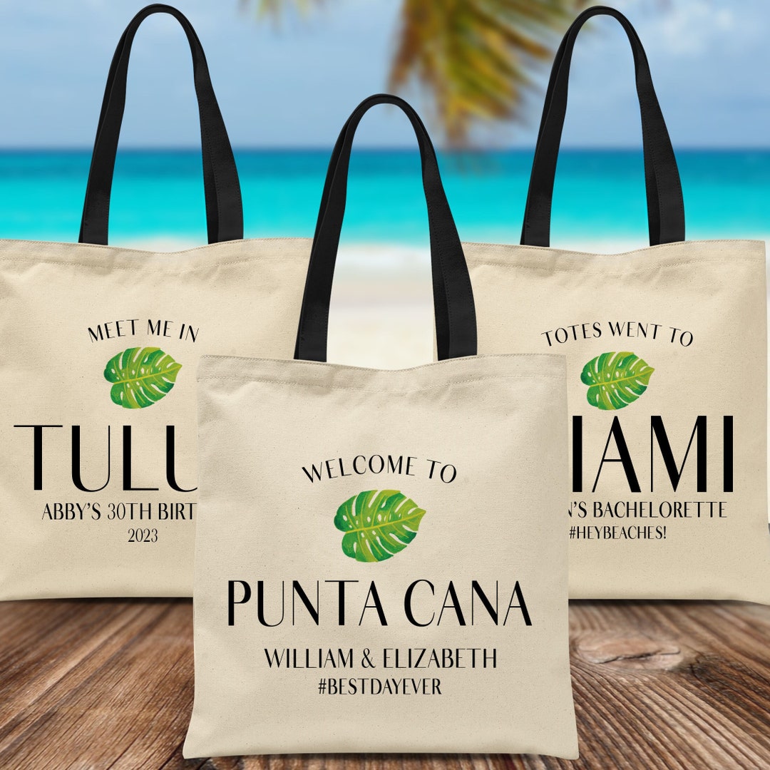 Monstera Welcome Bags, Tropical Palm Leaf Wedding Guest Hotel Welcome ...