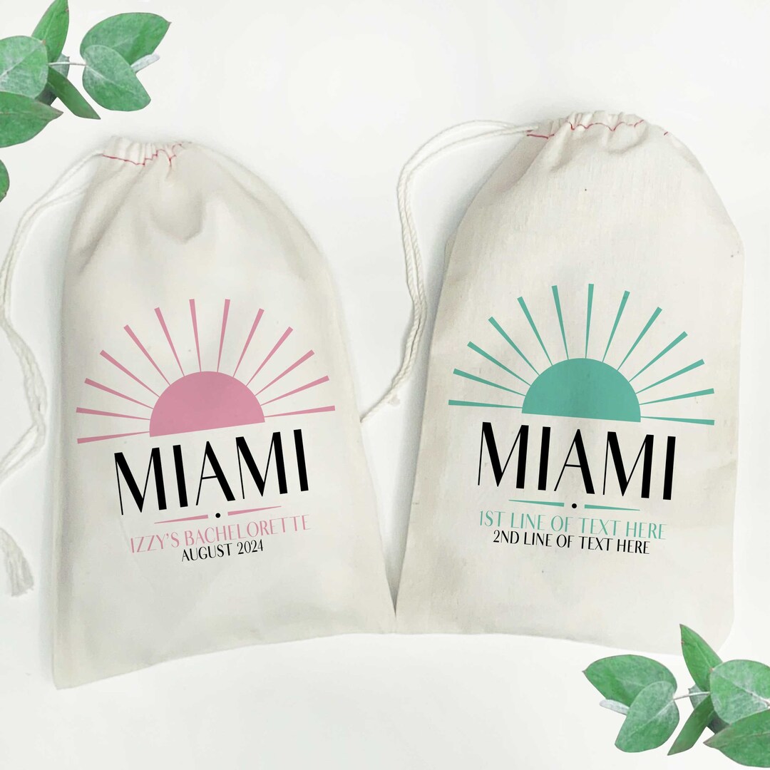 Miami Bags - Florida Wedding Favor Bags - Miami Welcome Bags - Custom ...