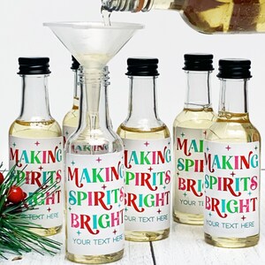 Christmas Mini Liquor Bottles and Labels, Alcohol Stocking Stuffers ...