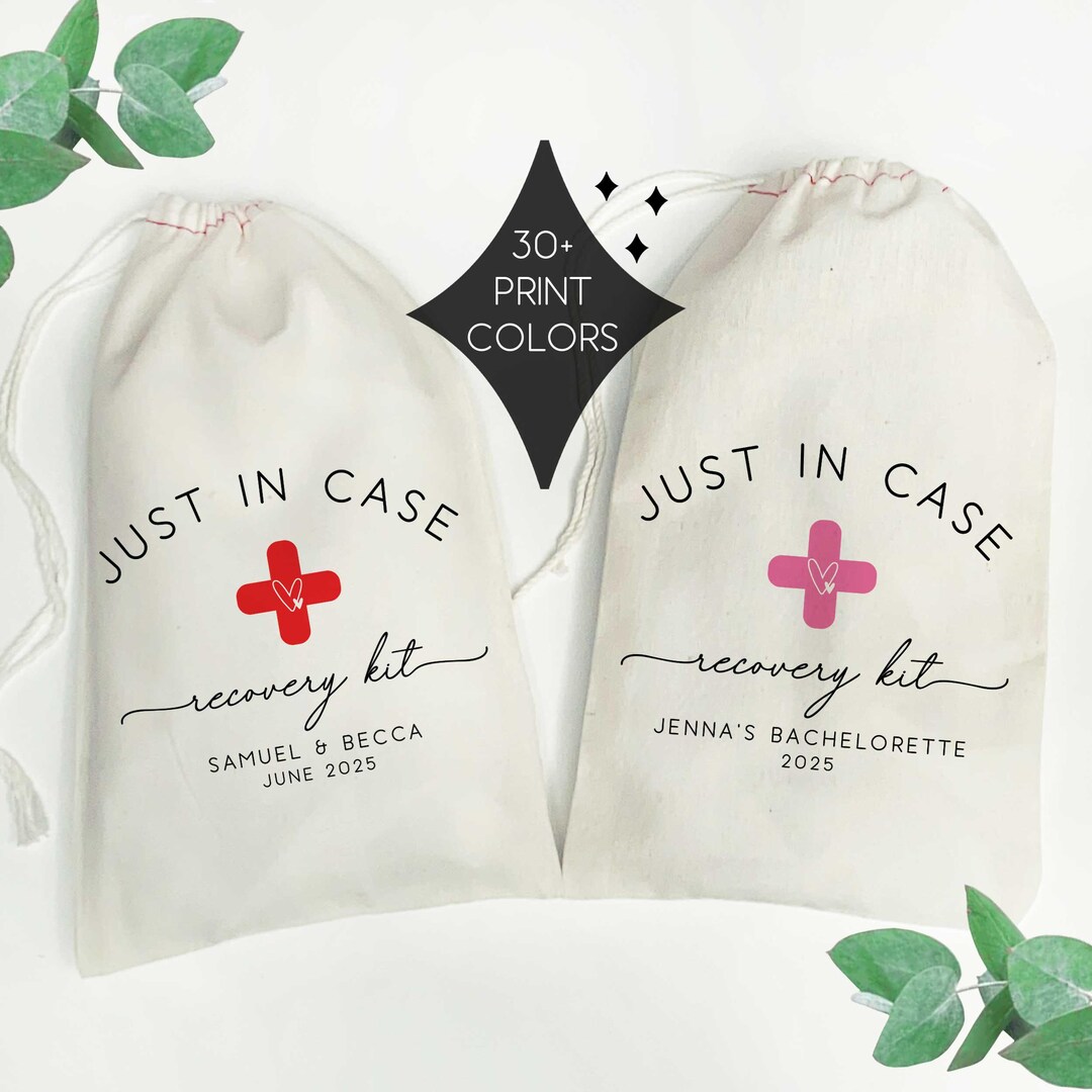 Just in Case Wedding Recovery Kits, Modern Bachelorette Hangover Kit ...