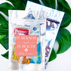 In Sickness & in Health Labels + Bags for Wedding, Personalized Bag ...