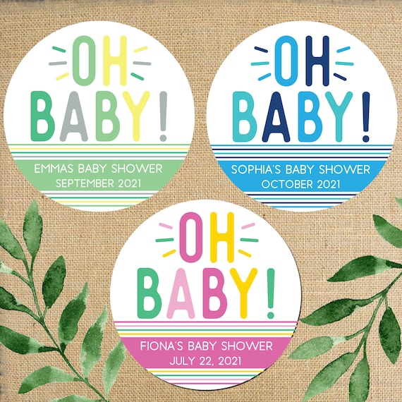 Baby Shower Favor Labels, Custom Baby Shower Stickers -Boy, Girl ...