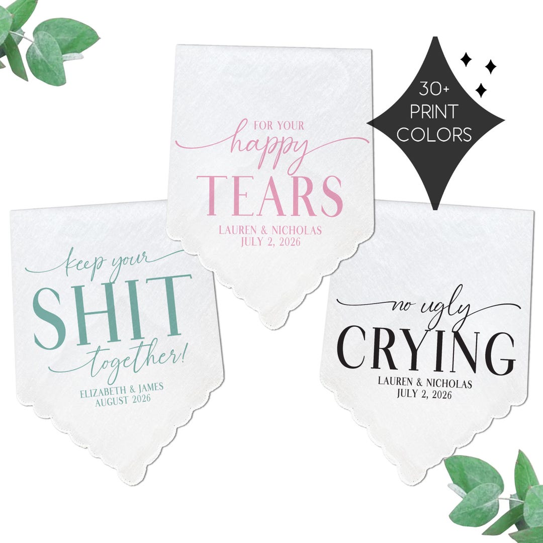 Wedding Handkerchiefs for Guests With Funny Sayings | Bulk Wedding ...