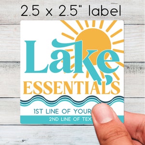 Custom Lake Essentials Labels + Resealable Bag Kit, Camping Birthday or ...