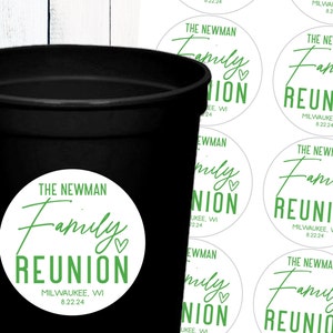 Family Reunion Stickers - Custom Reunion Favor Labels - Waterproof Cup ...