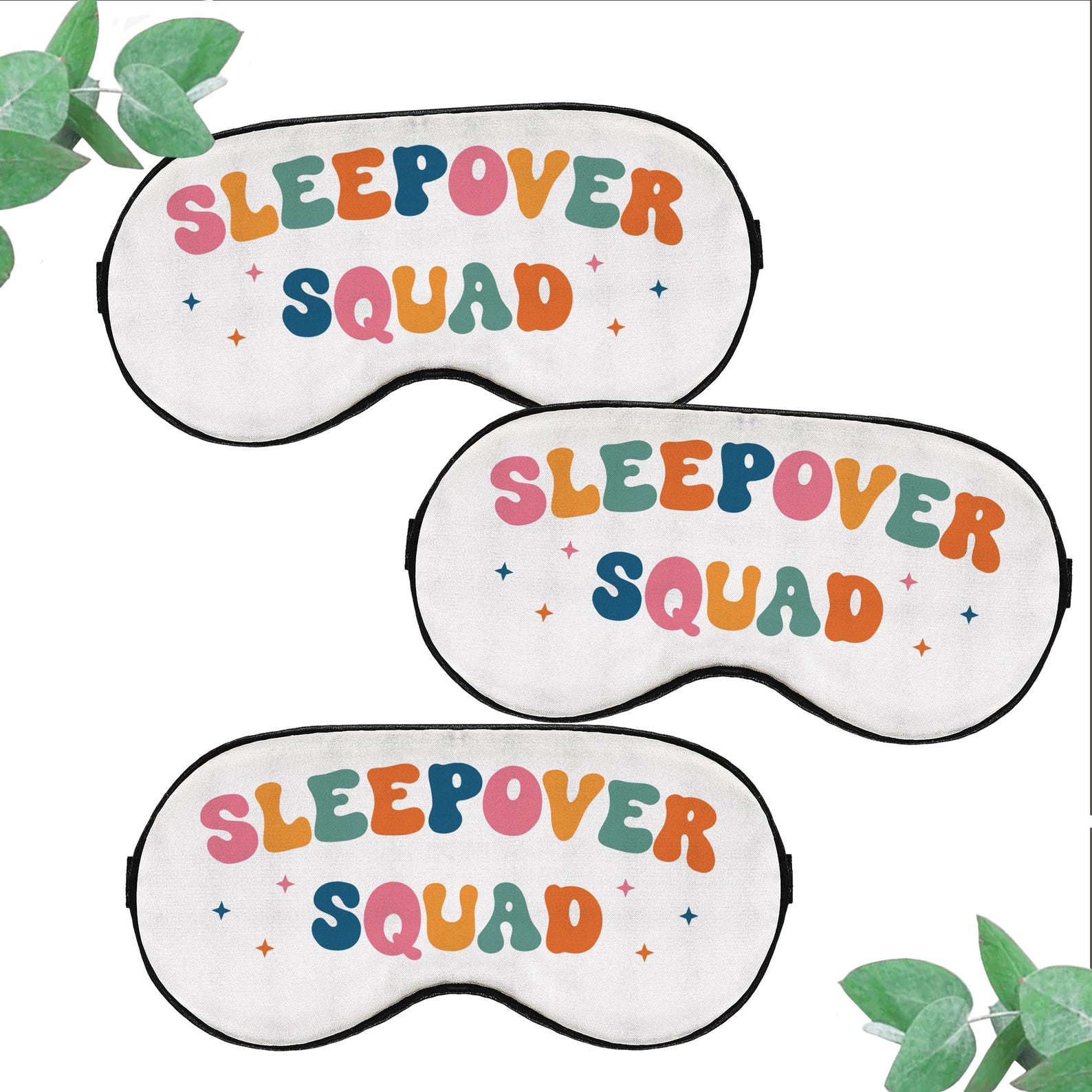 Retro Sleepover Squad Sleep Masks - Slumber Party Favors for Girls ...