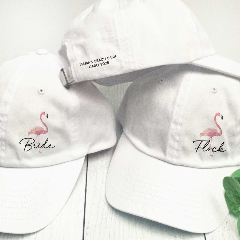 Custom Flamingo Baseball Hat | Personalized Bachelorette Party Favor - Etsy