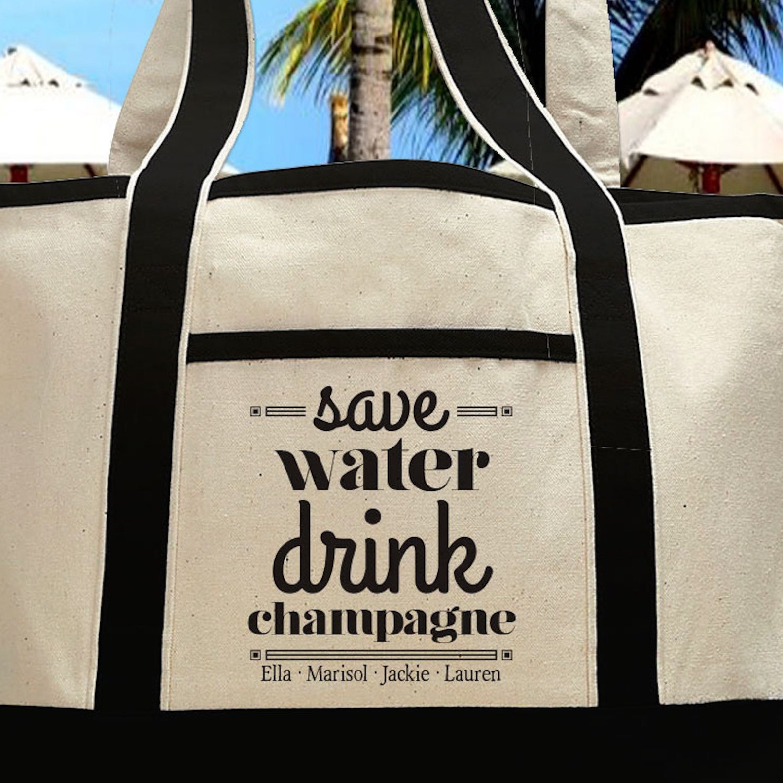 Girls Trip Gift Bag Birthday Vacation Beach Tote Custom Bachelorette ...