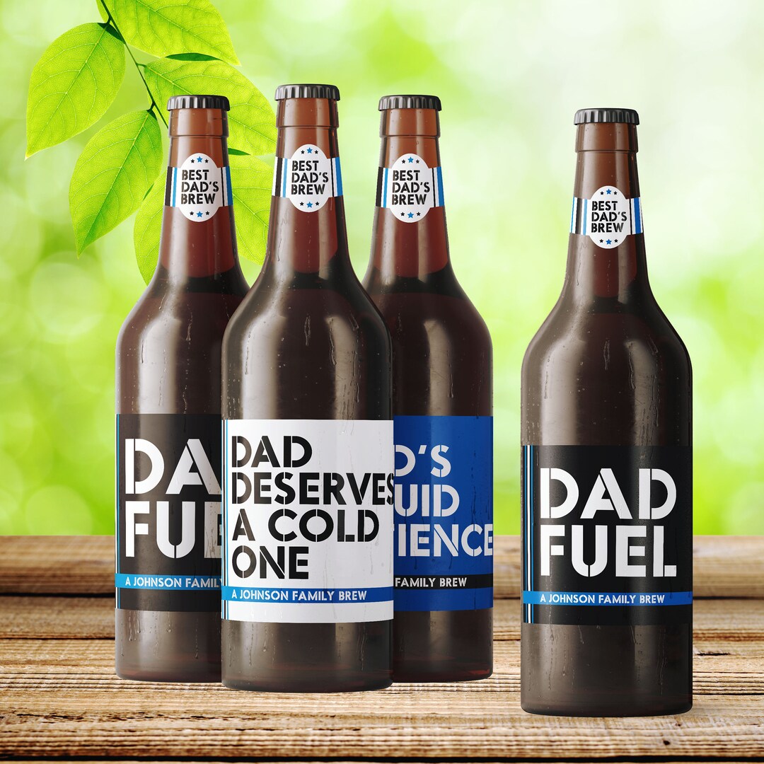 Personalized Dad Beer Labels Father's Day Gift | Best Dad Ever Beer ...