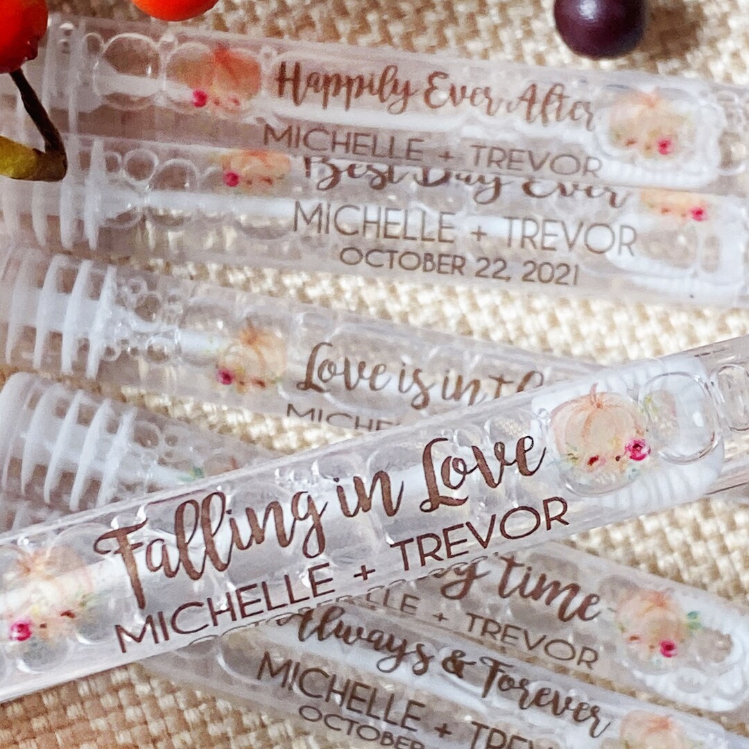 Fall Wedding Send off Bubble Labels - Personalized Stickers for Bubble ...