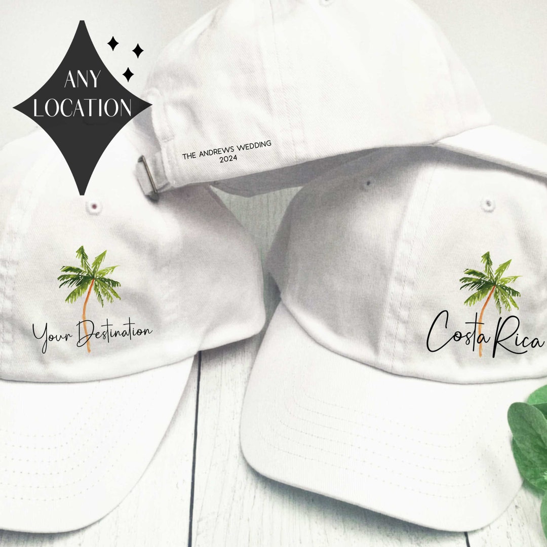 Palm Tree Costa Rica Hats - Custom Beach Wedding Hats - Costa Rica ...