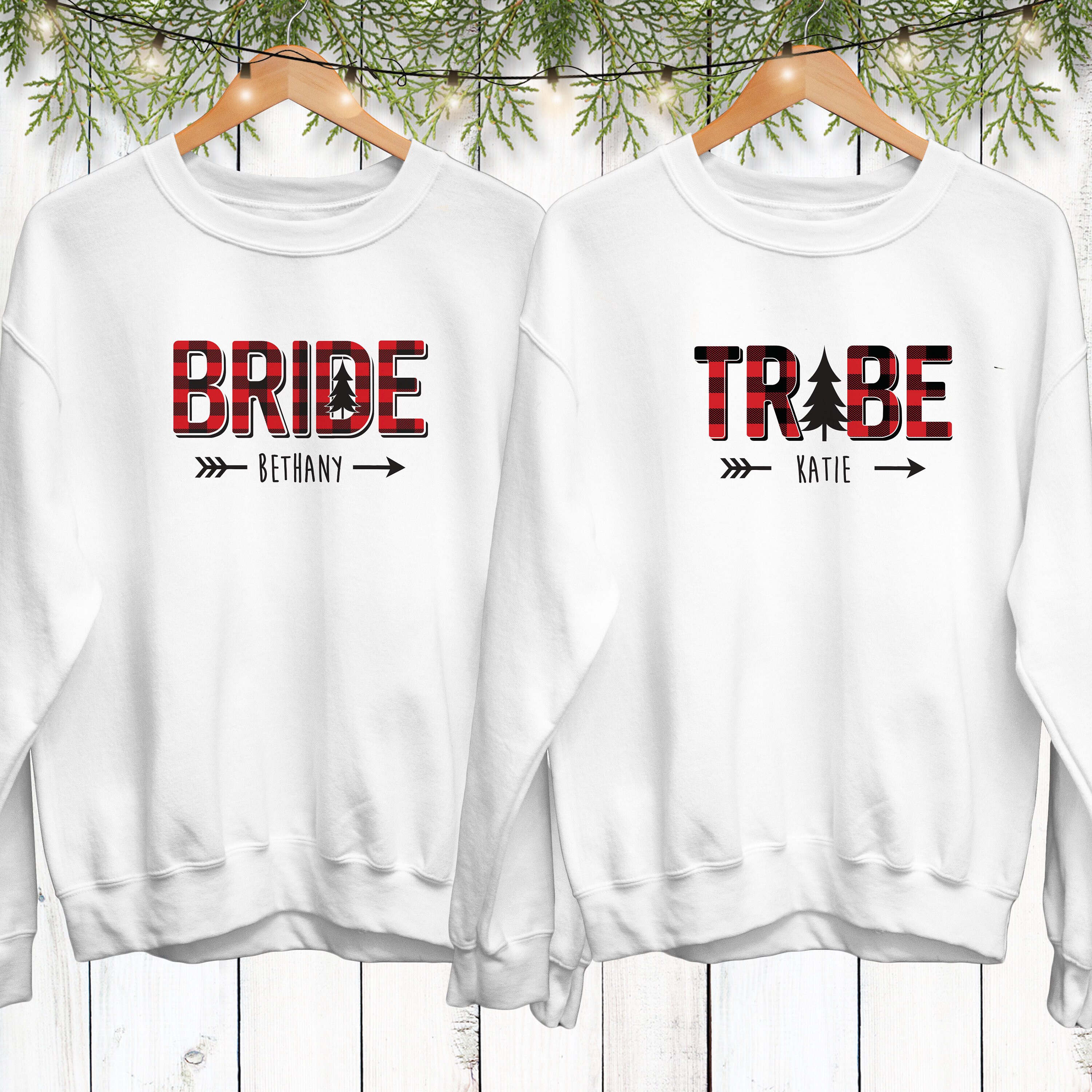Plaid Bride and Bride Tribe Sweatshirts, Custom Bachelorette ...