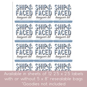 Custom Nautical Hangover Survival Kit Labels + Resealable Bag for ...