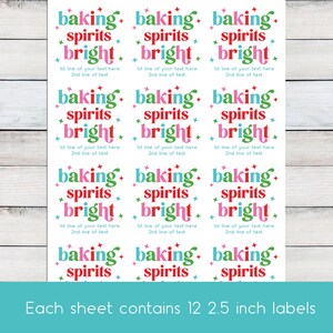Baking Spirits Bright Stickers, Custom Christmas Cookie Labels ...