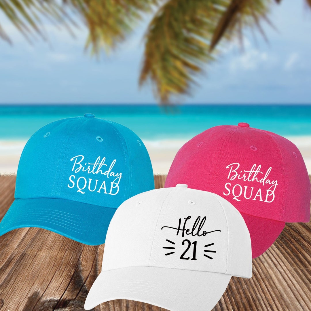 Custom Birthday Hats - Womens Baseball Caps for Beach Girls Trip ...