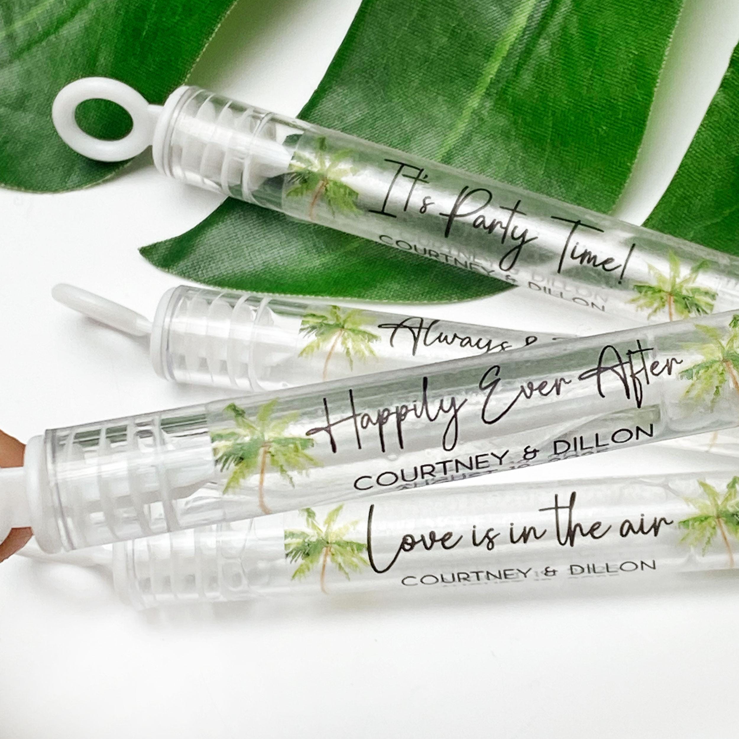 Personalized Palm Tree Wedding Bubble Favors: Beach Wedding Send Off - Etsy