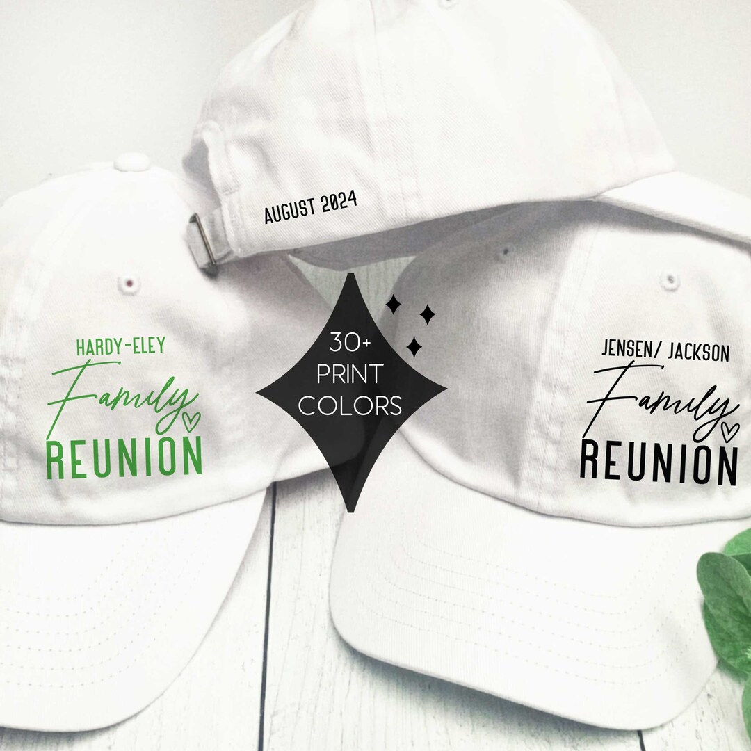 Custom Family Reunion Baseball Hats: Personalized Vacation Matching ...