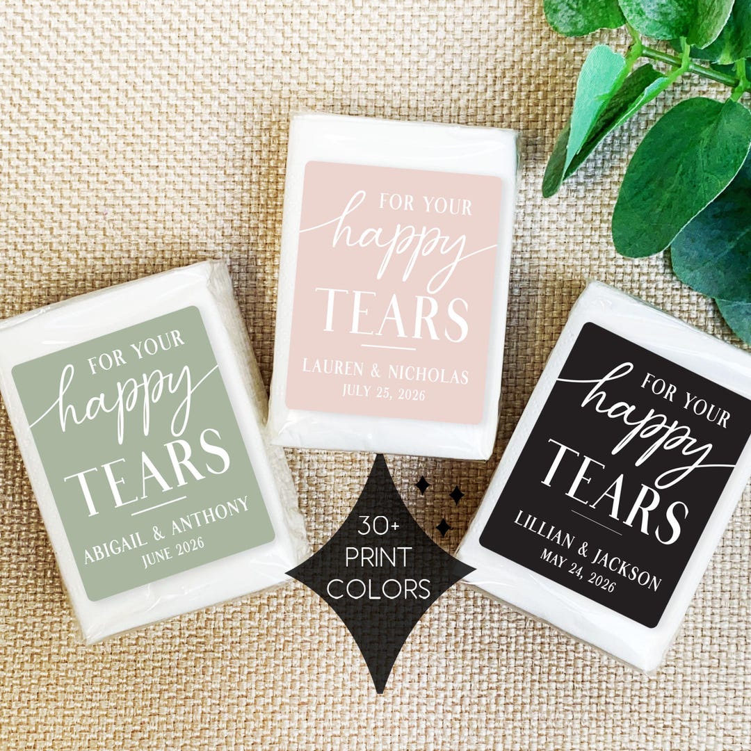 For Your Happy Tears Tissues Custom Wedding Tissues, Bridal Shower ...