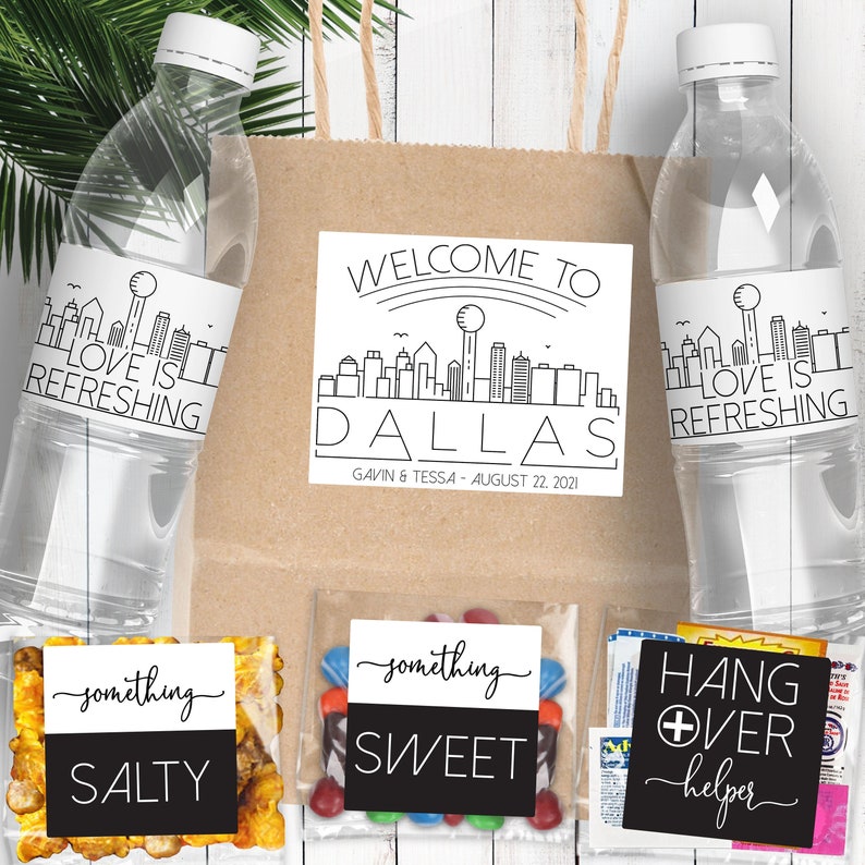 Custom Texas Wedding Welcome Bag Labels Dallas or Austin - Etsy