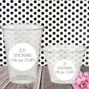 Custom Cup Stickers for Modern Wedding - Engagement Party Favor Labels ...