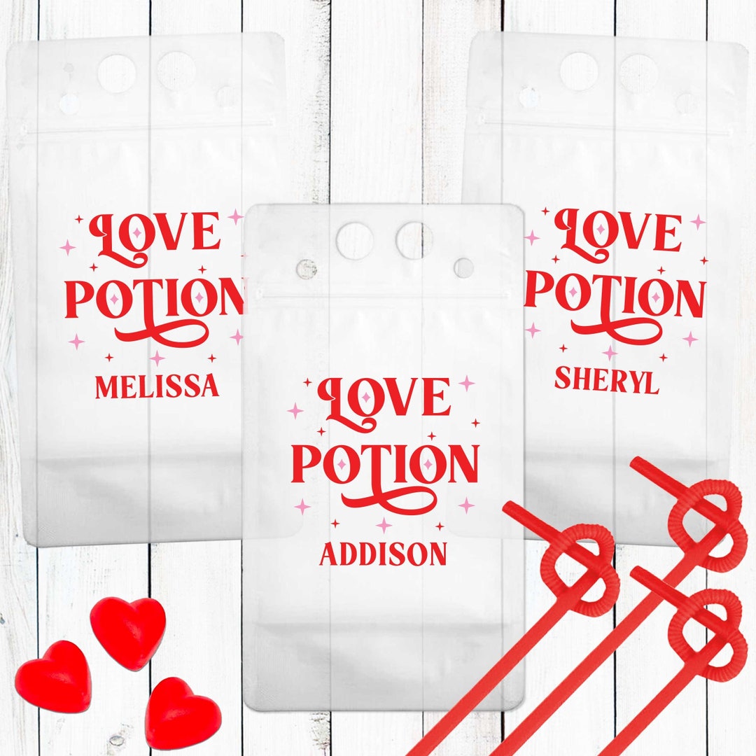 Love Potion Custom Wine Pouches, Valentine's Day Drink Pouches ...