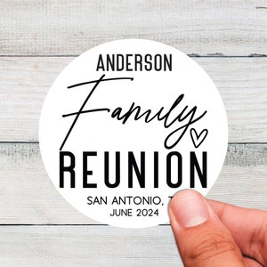Family Reunion Stickers - Custom Reunion Favor Labels - Waterproof Cup ...