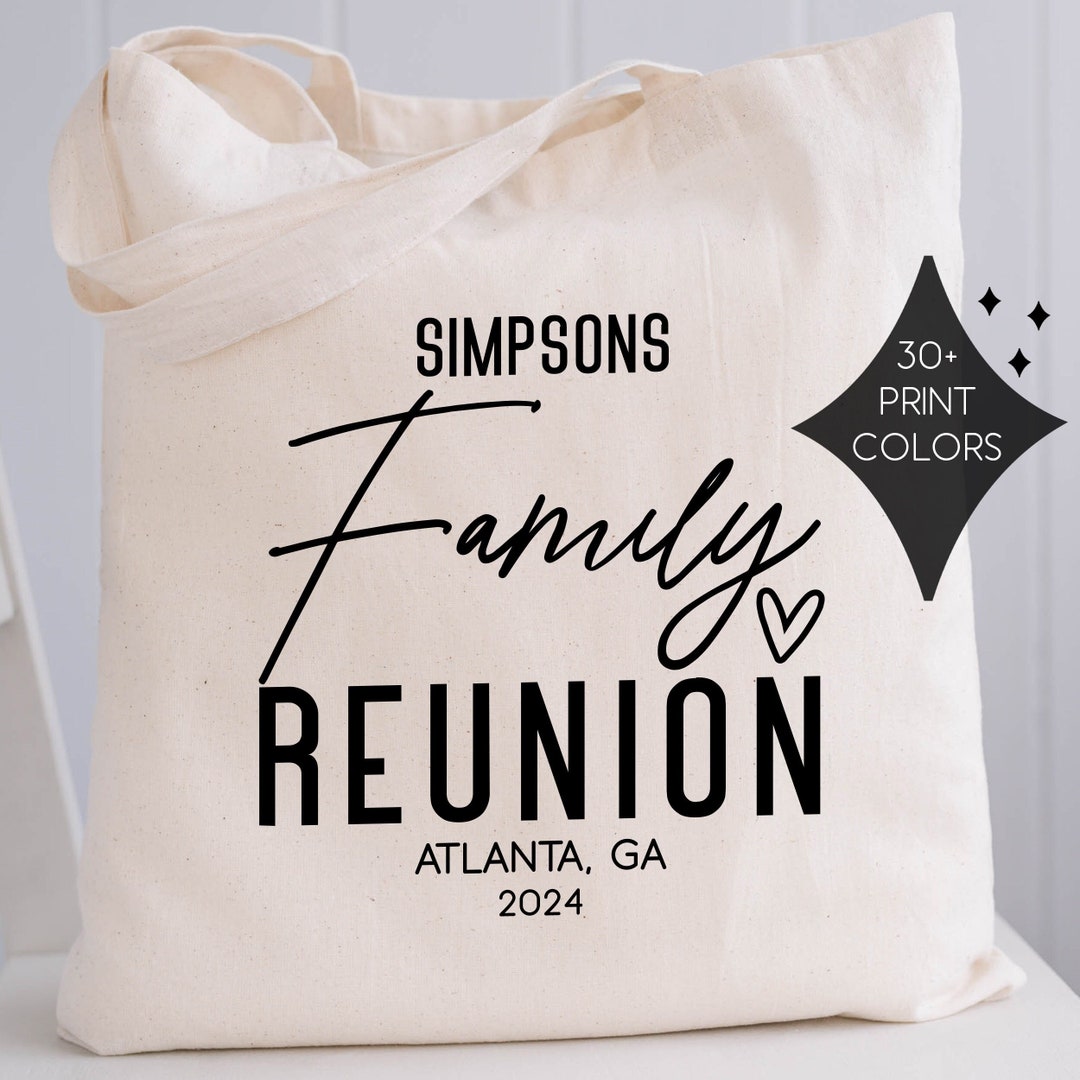 Family Reunion Tote Bags - Personalized Reunion Bags - Custom Tote Bags ...