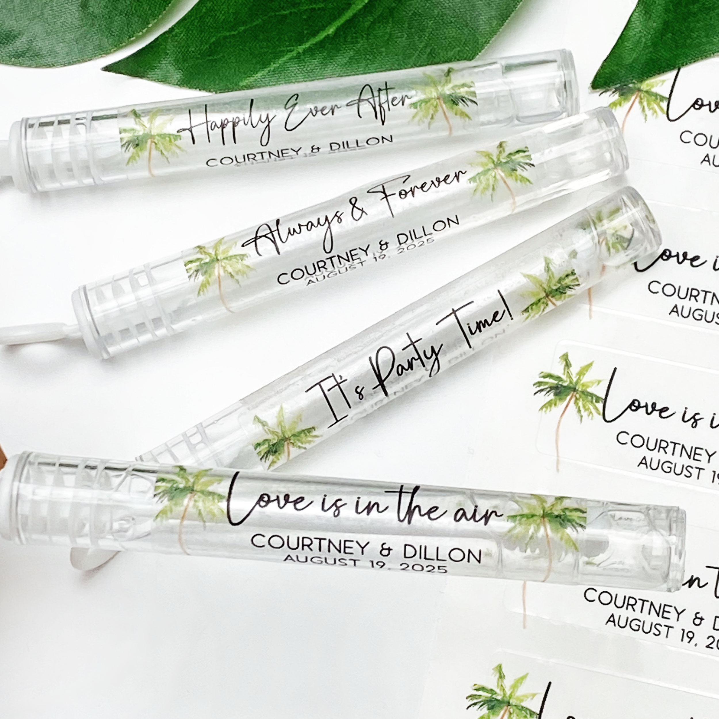 Personalized Palm Tree Wedding Bubble Favors: Beach Wedding Send Off - Etsy