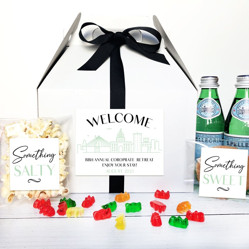 Personalized City Skyline Wedding Favor Stickers - Welcome Gift Bag ...