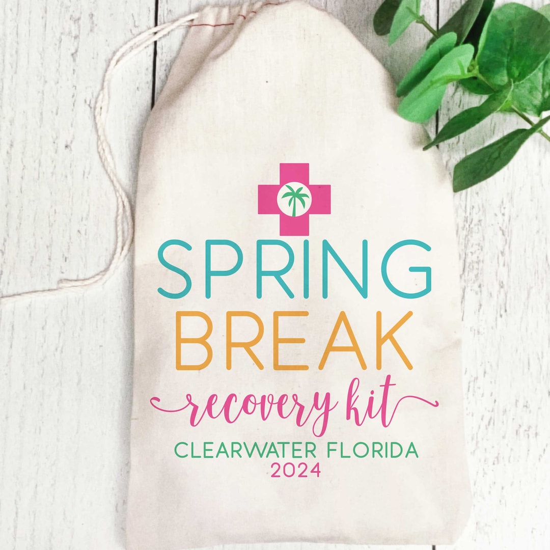 Spring Break Recovery Kit Bags - Spring Break Trip Favors - Beach ...